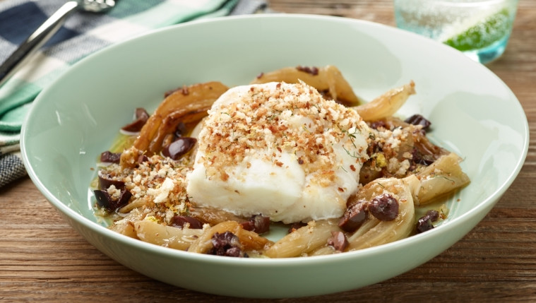 30-Minute Cod with Lemony Braised Fennel Recipe | Food Network UK