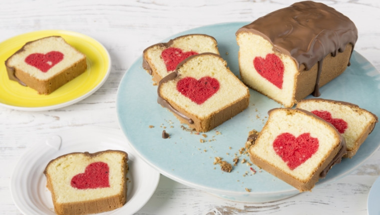 Hidden Heart Cake Recipe | Food Network UK