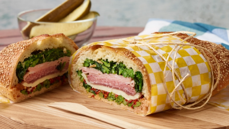 Loaded Italian Broccoli Brick-Pressed Sandwiches Recipe | Food Network UK