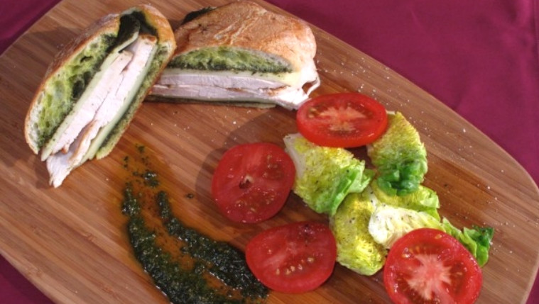 Pressed Roast Turkey, Pesto, and Provolone Sandwiches Recipe | Food ...