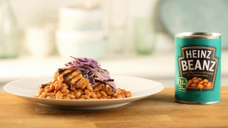 Spicy Sizzled Chicken Strips with Beanz and Coleslaw Recipe | Food ...