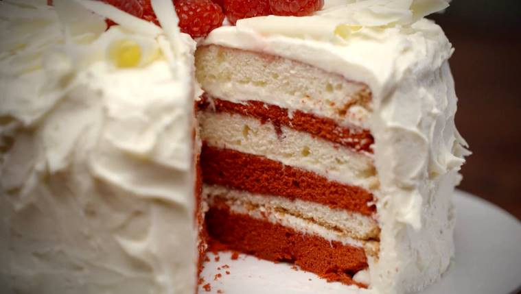 White Chocolate and Raspberry Layer Cake Recipe | Food Network UK