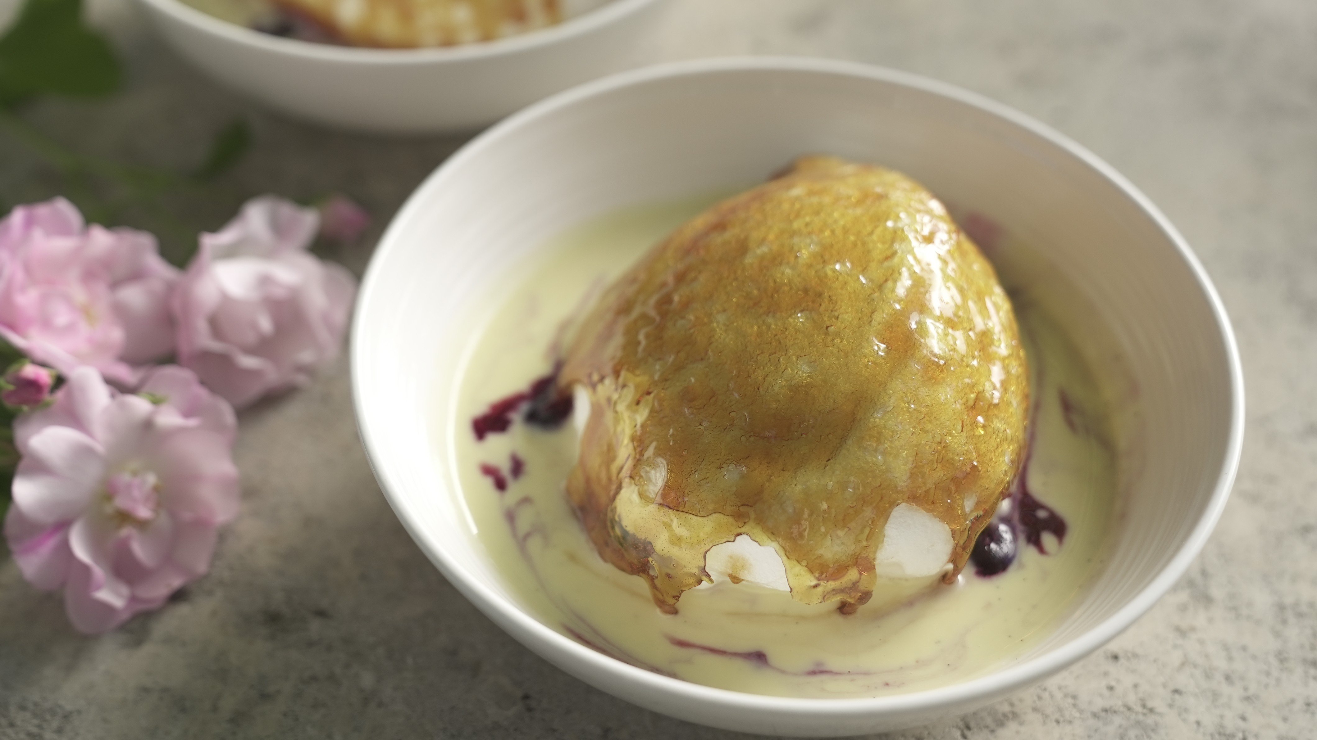 Michel Roux's Floating Islands with Berry Compote Recipe | Food Network UK