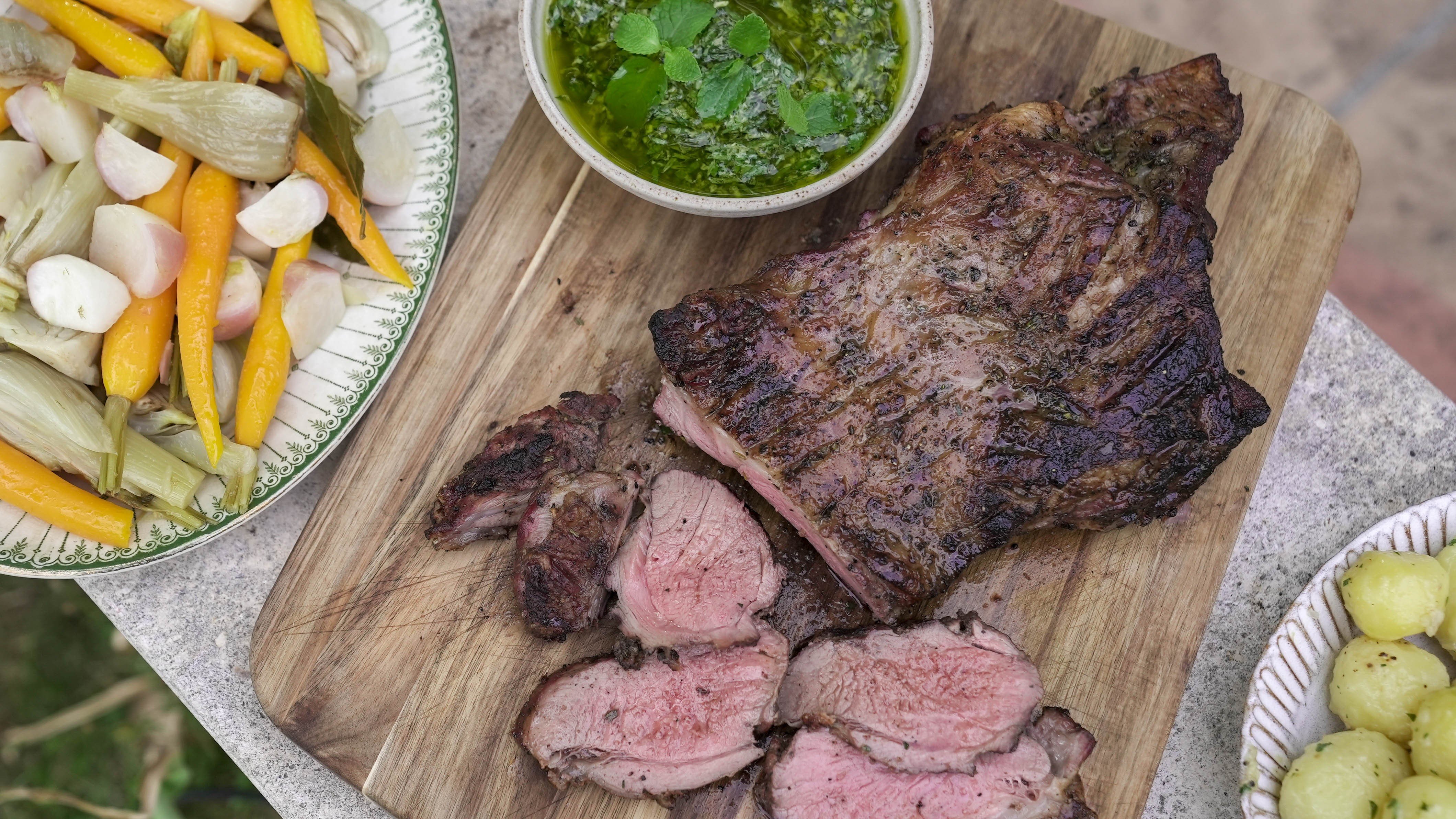 Michel Roux's BBQ'd Butterflied Leg Of Lamb Recipe | Food Network UK